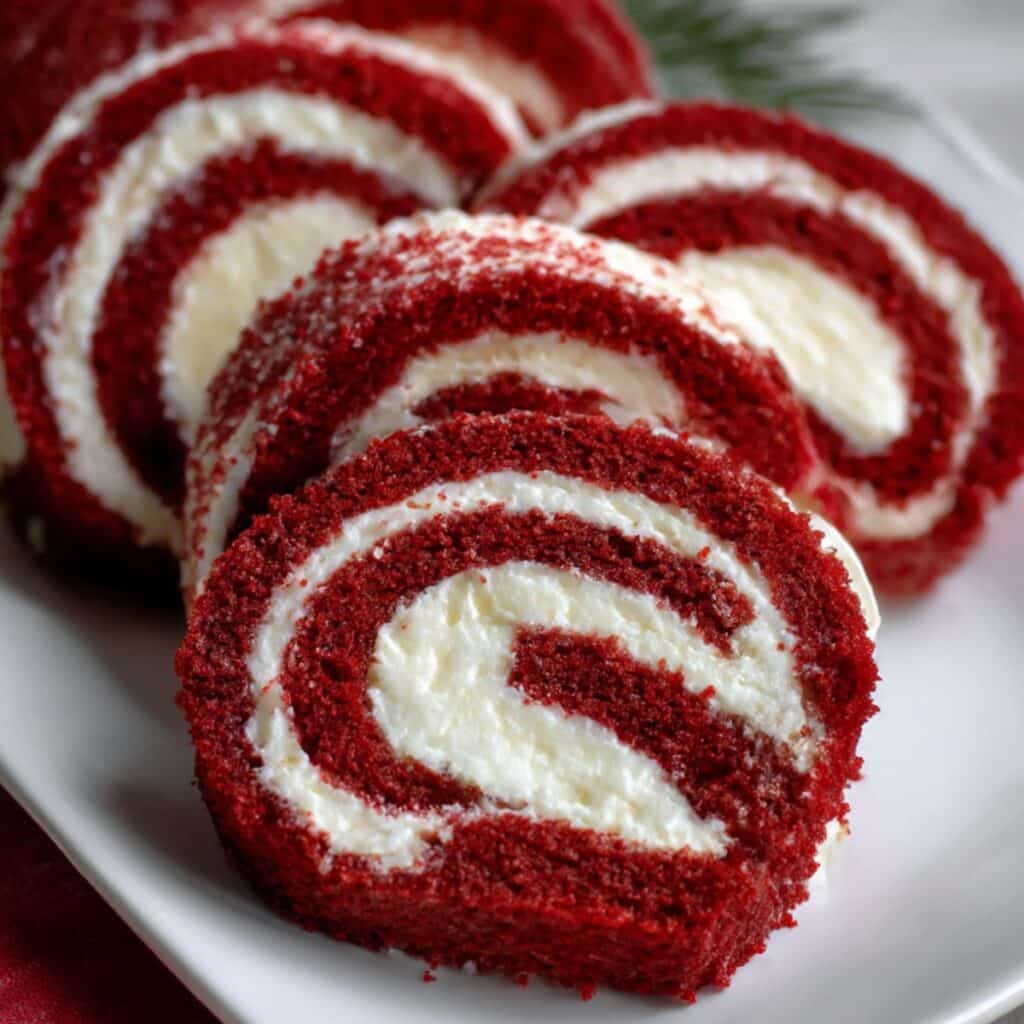 Best 5 Ingredients Christmas Red Velvet Cake Roll Recipe