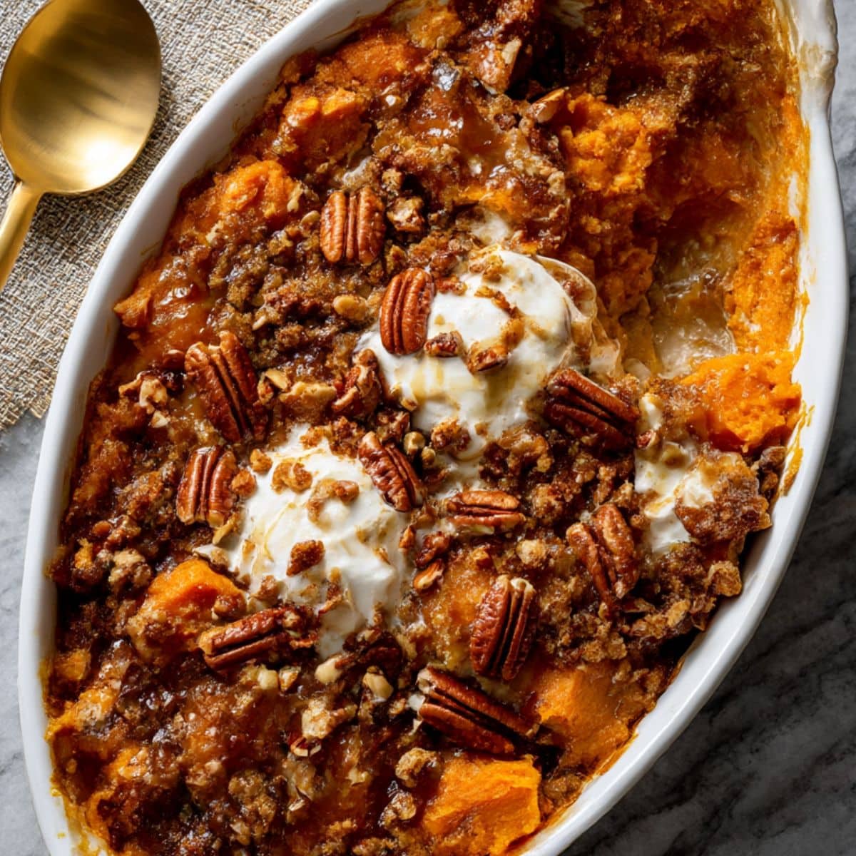 Easy Maple Sweet Potato Casserole (Thanksgiving Winner!)