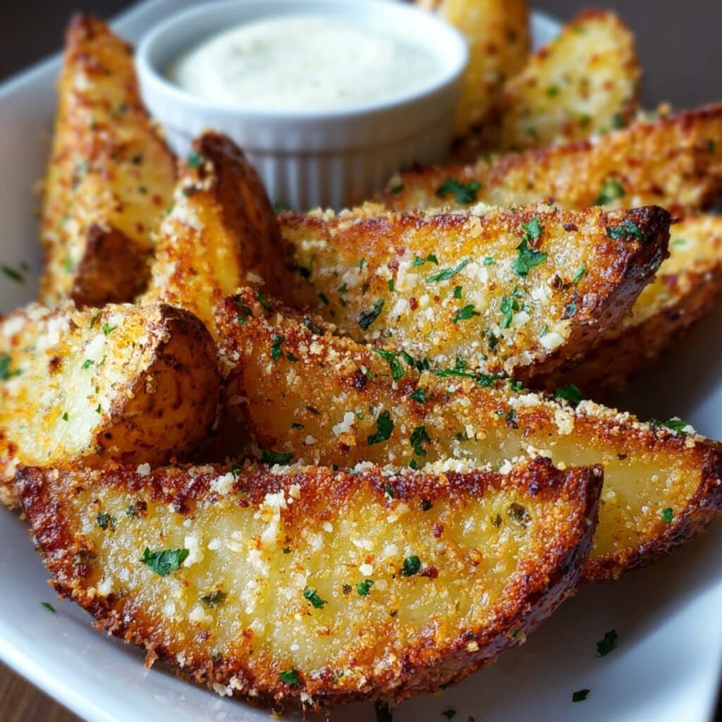 Easy Baked Garlic Parmesan Potato Wedges Recipe Ready in minutes