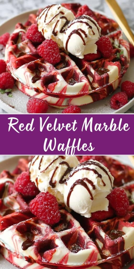 Easy Red Velvet Marble Waffles Recipe Two-At-Time Bottleneck Chaos