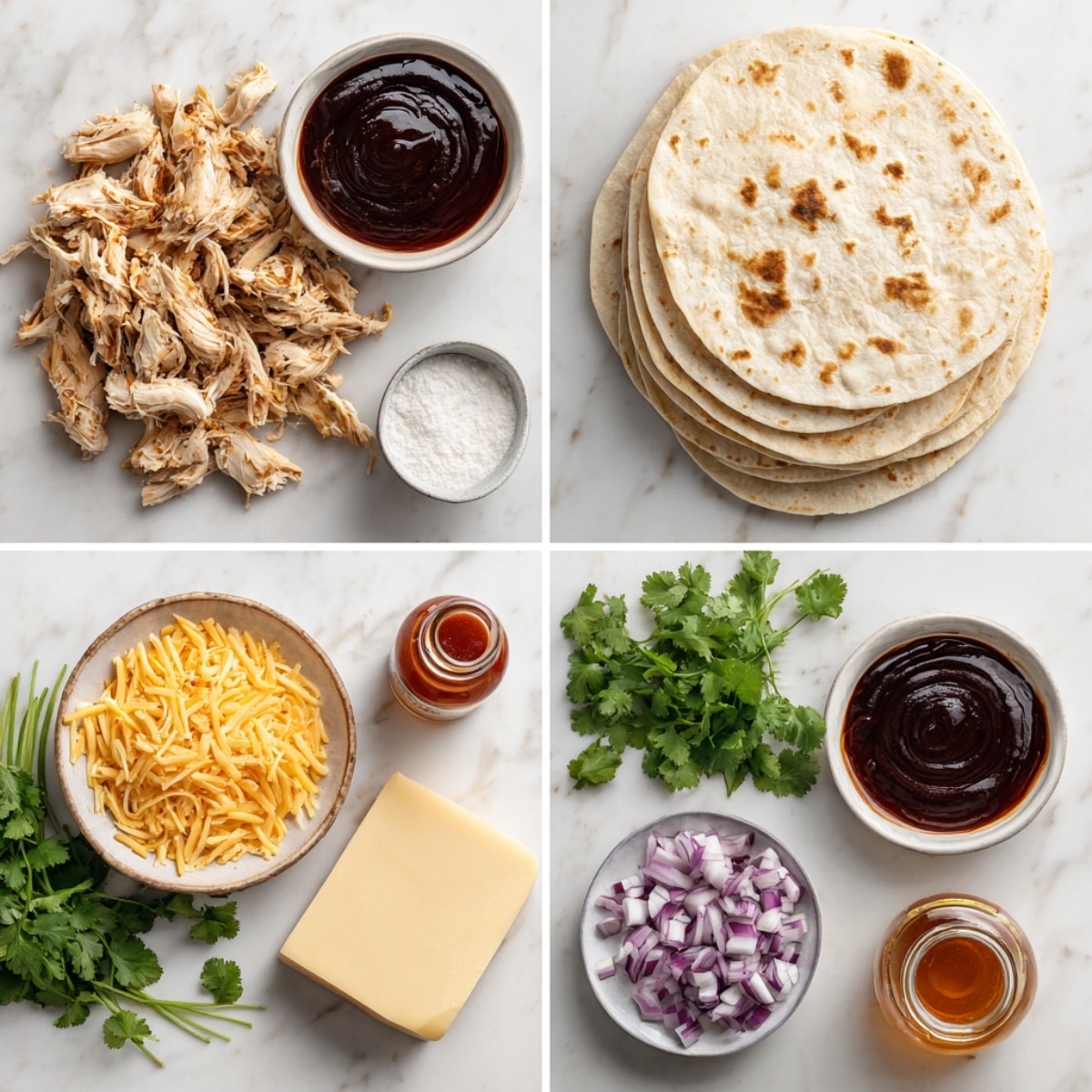 20 Minute Crispy Hot Honey BBQ Chicken Quesadillas