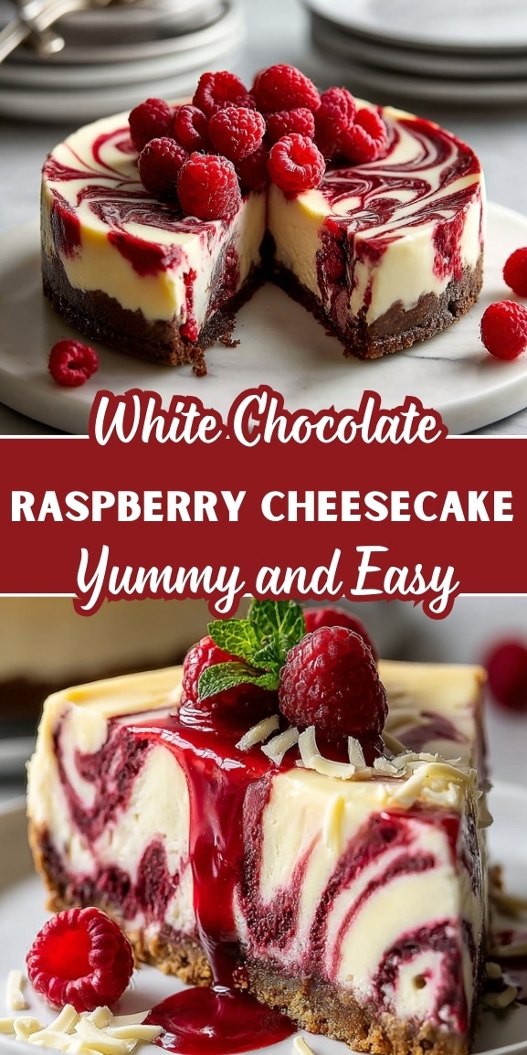 Elegant White Chocolate Raspberry Swirl Cheesecake Recipe